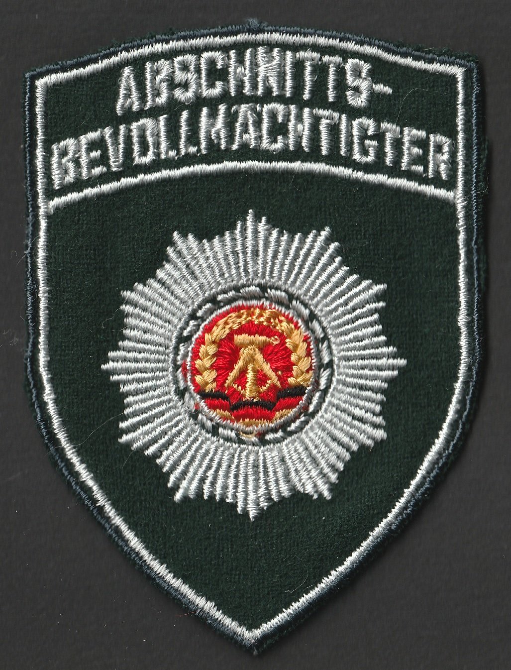 DDR, Volkspolizei Abschnitts-Bevollmächtiger Sleeve patch - DDR ...