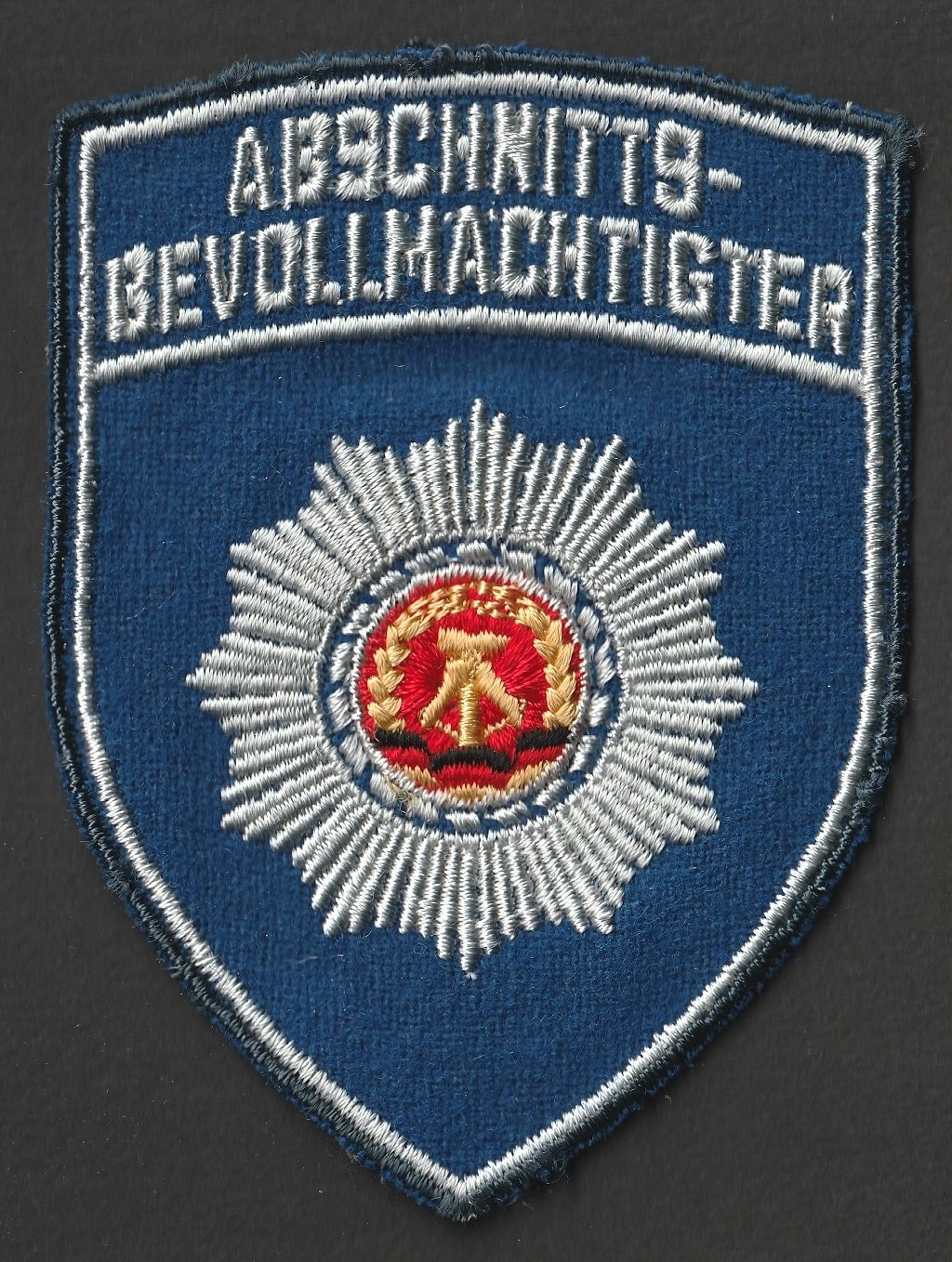 DDR, Transportpolizei Abschnitts-Bevollmächtiger Sleeve patch - DDR ...