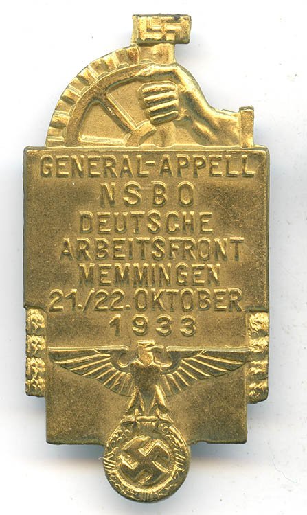 German WW2 General Appell NSBO Deutsche Arbeitsfront Memmingen 21./22 ...