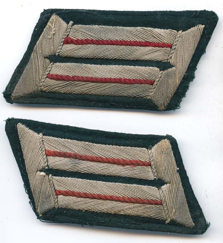 German WW2 Army Artillery Officer's collar tabs - German WW1-2 Cloth ...