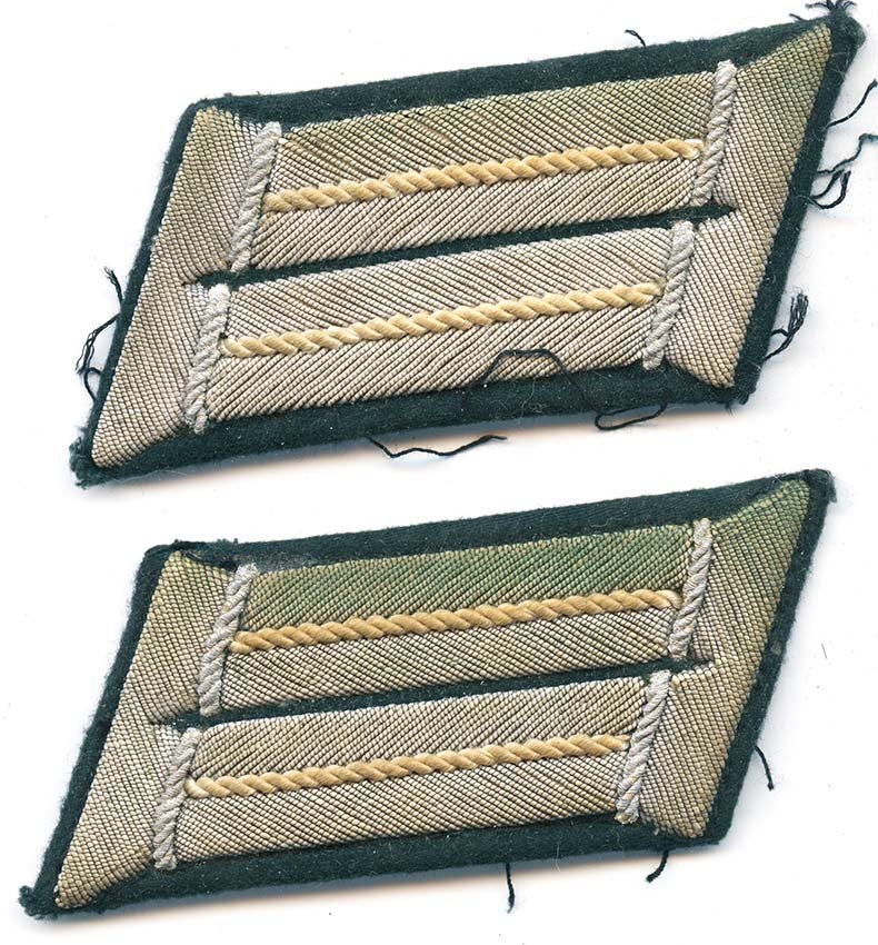 German WW2 Army Artillery Officer's collar tabs - German WW1-2 Cloth ...