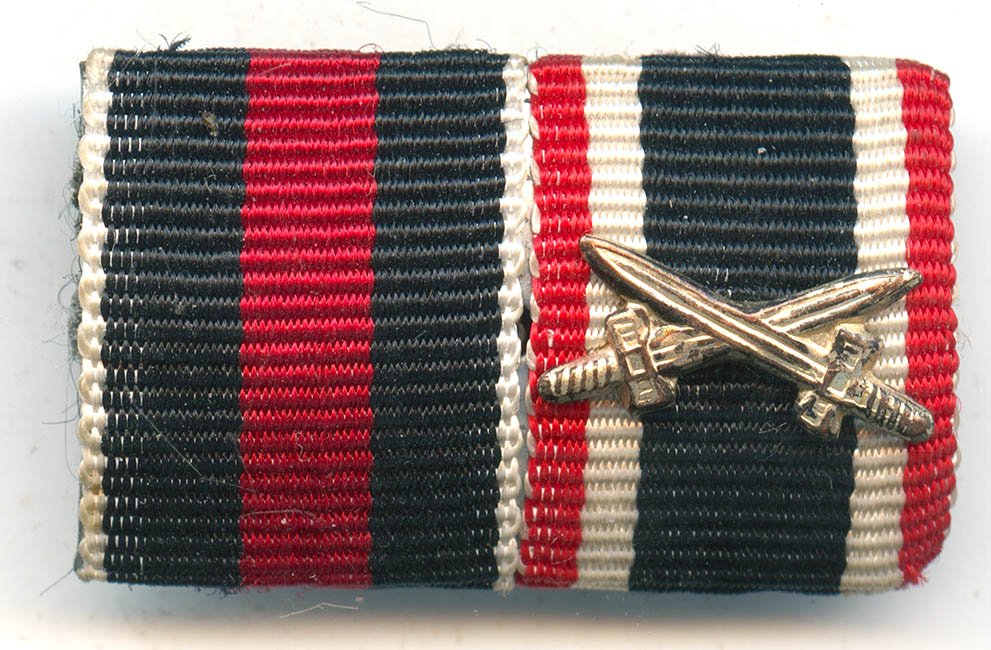 German WW2 2-place ribbon bar October medal and the War merit cross ...