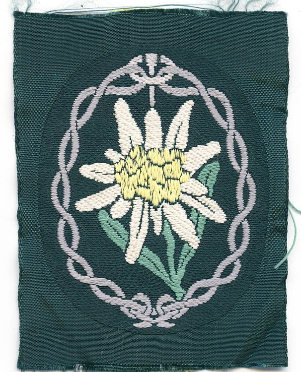 German WW2 Gebirgsjäger Edelweiss arm patch - BEVO version - German WW1 ...